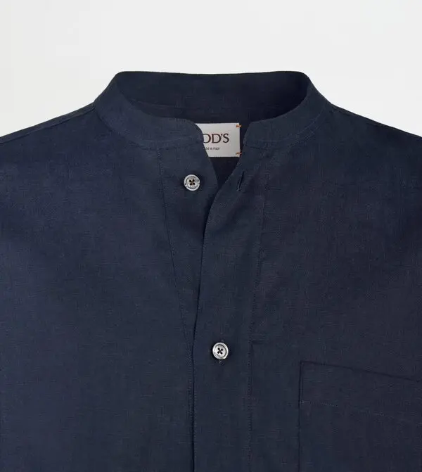 TOD'S Mandarin Shirt In Linen