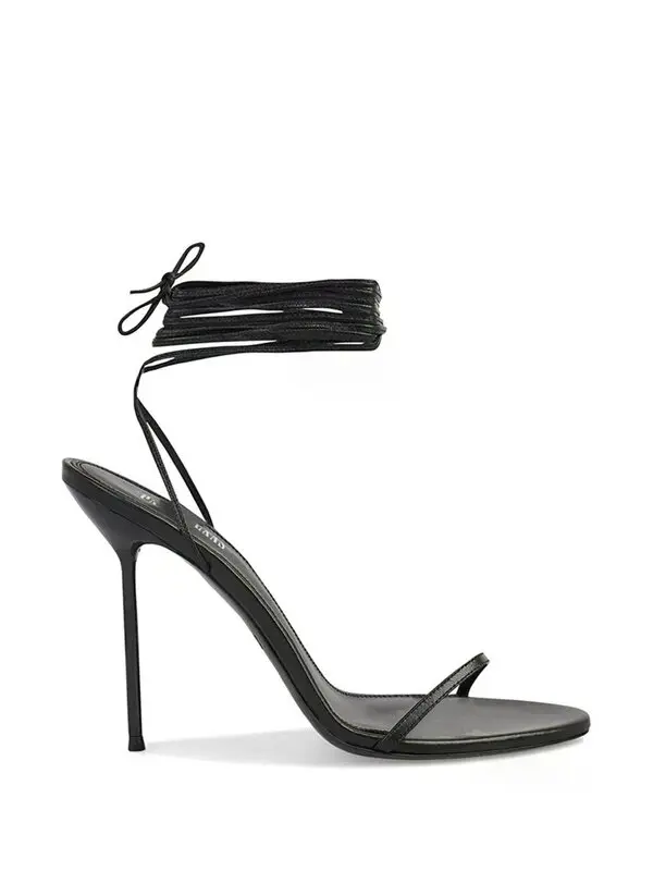 Paris Texas Lidia Lace-up Stiletto Sandals - Black