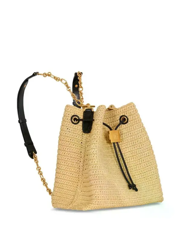 Balmain Pulse Crochet And Leather Backpack - Neutrals