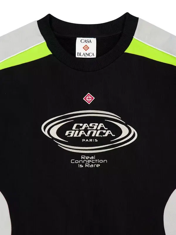 Casablanca Colour-block Logo-print Sweatshirt - Black