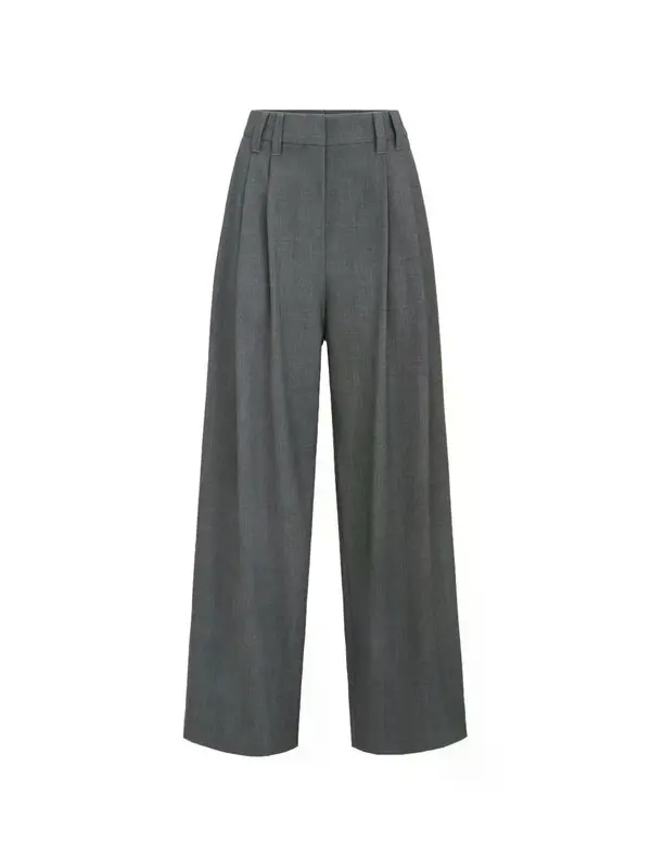 Brunello Cucinelli Tropical Luxury Wool Tailored Trousers With Monili Decoration