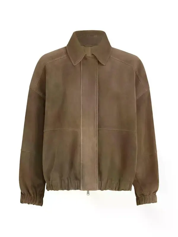 Brunello Cucinelli Suede Zip-up Jacket - Brown
