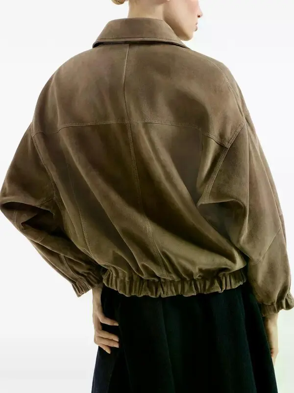 Brunello Cucinelli Suede Zip-up Jacket - Brown