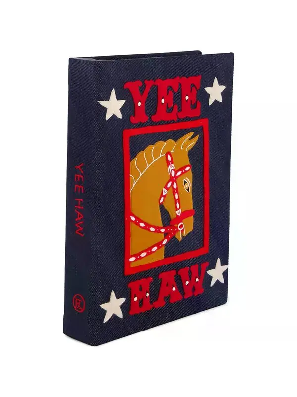 OLYMPIA LE-TAN Yee-haw Book" Embroidered Clutch