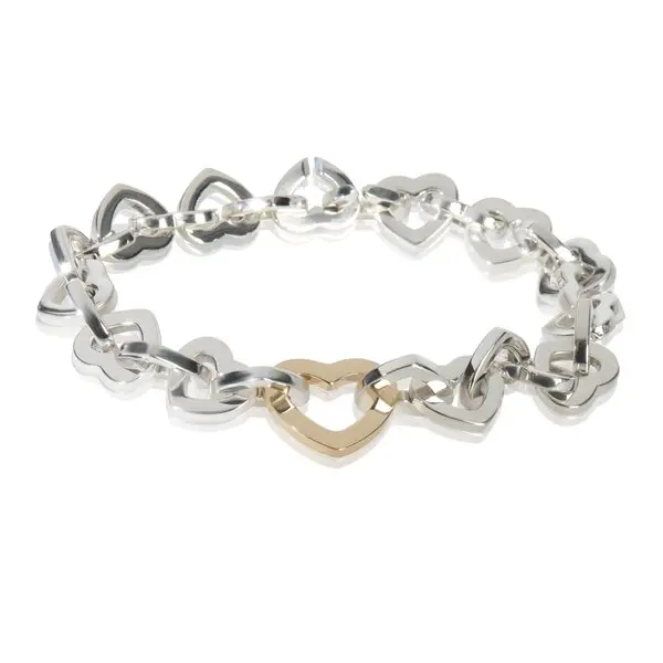 Tiffany & Co. Sterling Silver And Yellow Gold Heart Link Bracelet - Yellow_gold/sterling_silver
