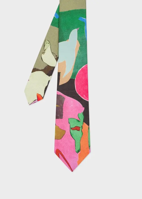 Paul Smith River Collage Tie