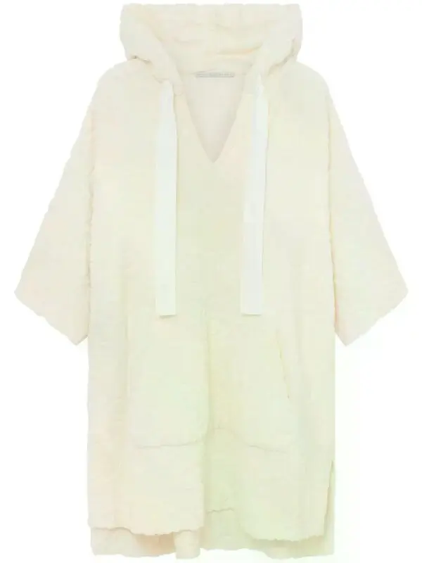 Stella McCartney Terry-cloth Effect Hooded Dress - Neutrals