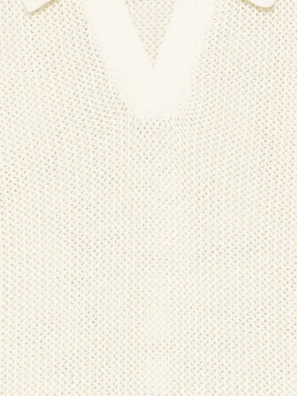 DUNST Cotton And Linen Polo Shirt - White