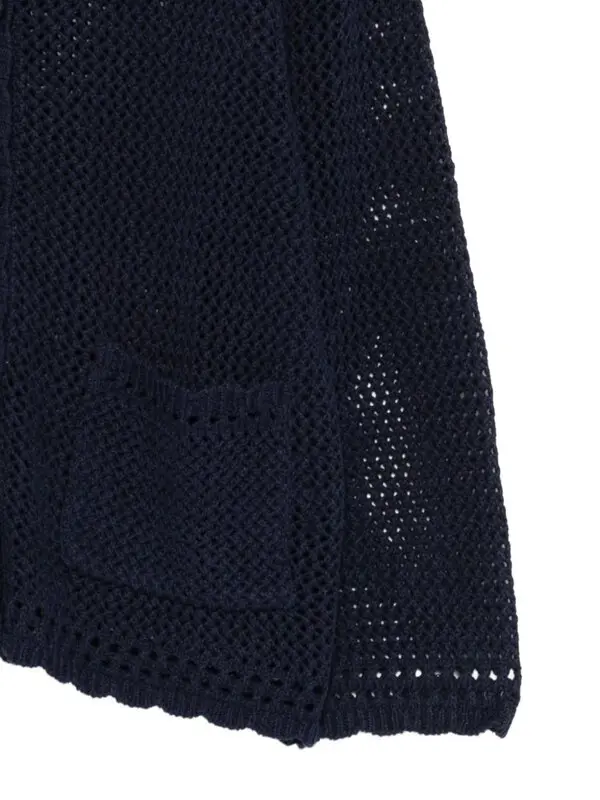 DUNST Linen And Cotton Blend Cardigan - Blue