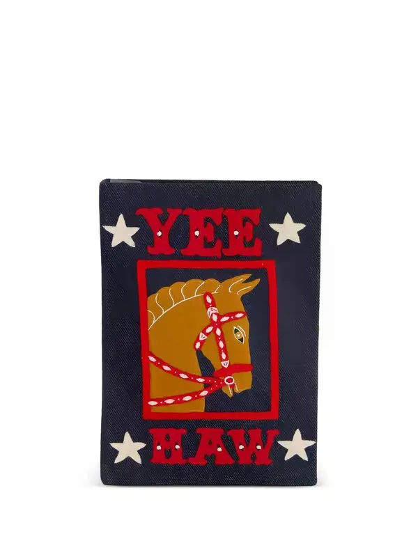 OLYMPIA LE-TAN Yee-haw Book Clutch - Blue