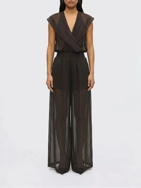 Pinko Sleeveless V-neck Jumpsuit - Brown
