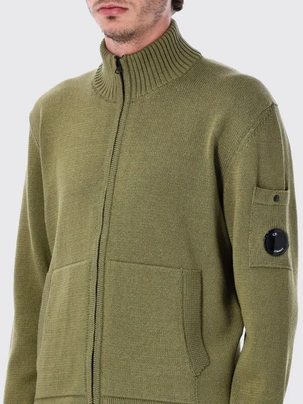 C.P. COMPANY Zip-up Cardigan With High Neck - Green