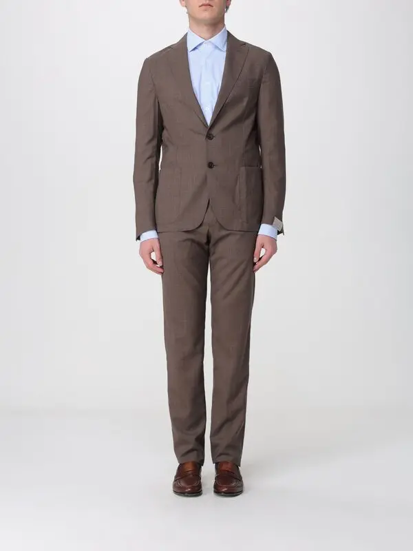 Corneliani Wool Blend Single-breasted Suit - Brown