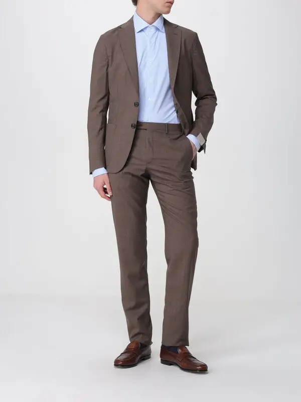 Corneliani Wool Blend Single-breasted Suit - Brown