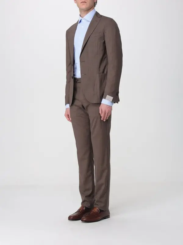 Corneliani Wool Blend Single-breasted Suit - Brown