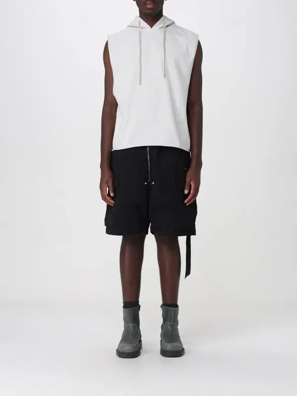 Rick Owens Sleeveless Cotton Hoodie - Milk