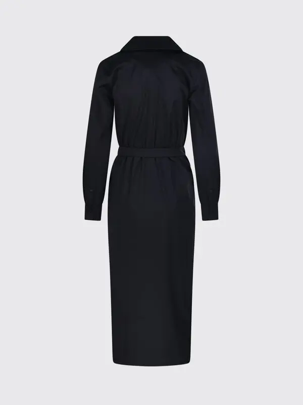 Max Mara Cotton Blend Wrap Chemisier Dress - Black