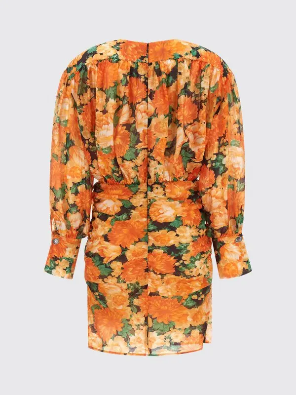 Pinko Ruched Floral Print Mini Dress