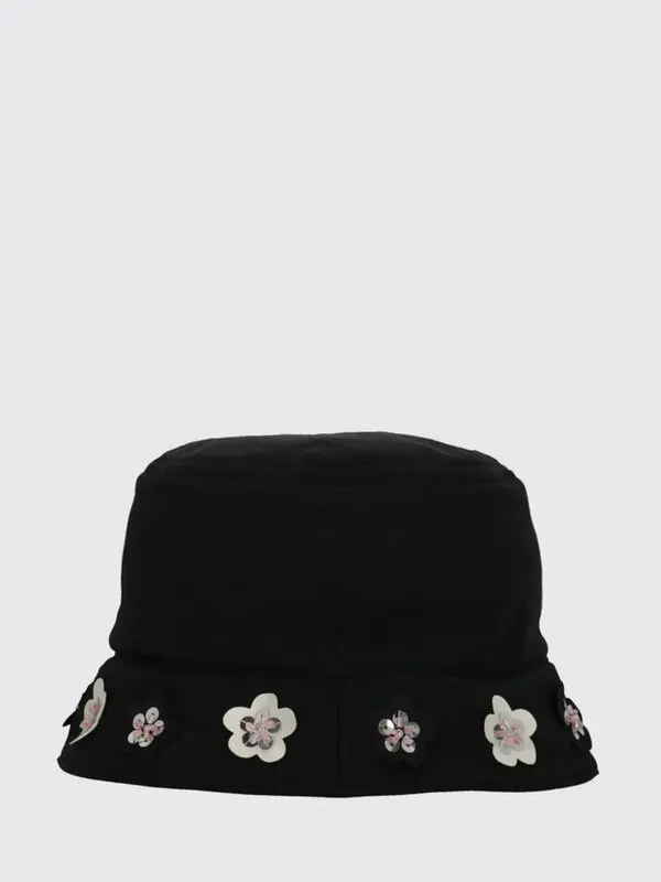 Marni Bucket Hat With Flower Applique - Black