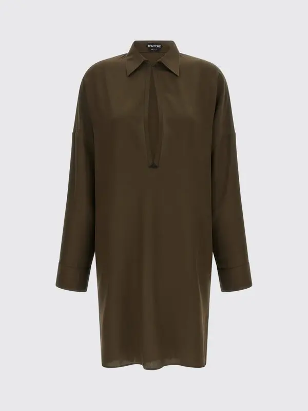 TOM FORD Silk Shirt Dress - Green