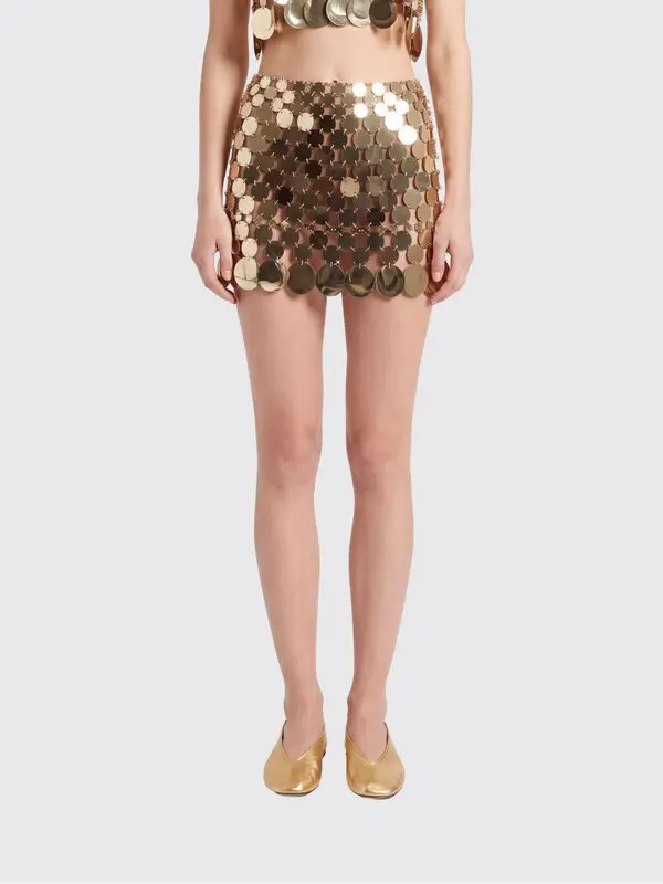 Rabanne Sequin Mini Skirt - Gold