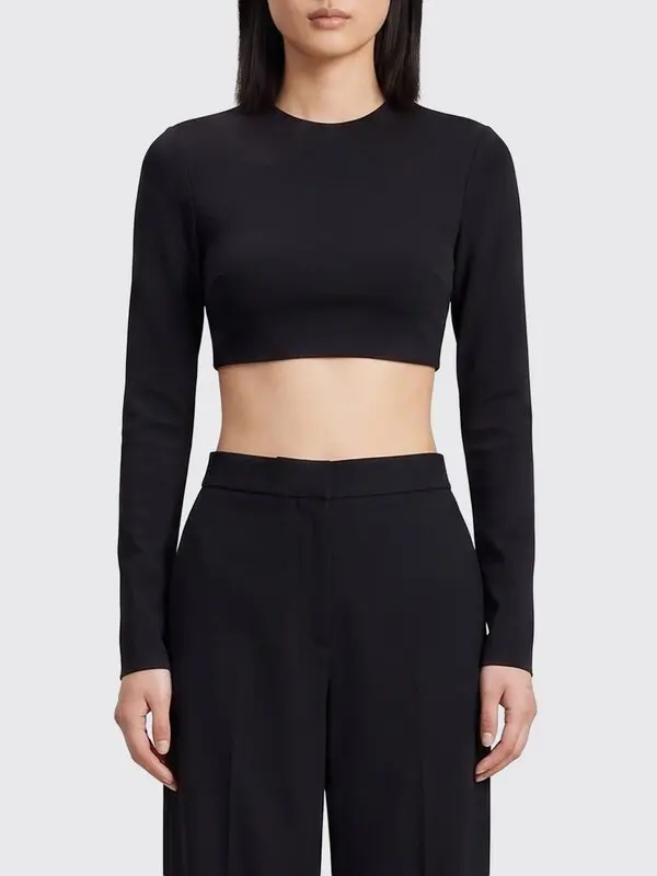 TOM FORD Viscose Cropped Long Sleeve Top - Brown