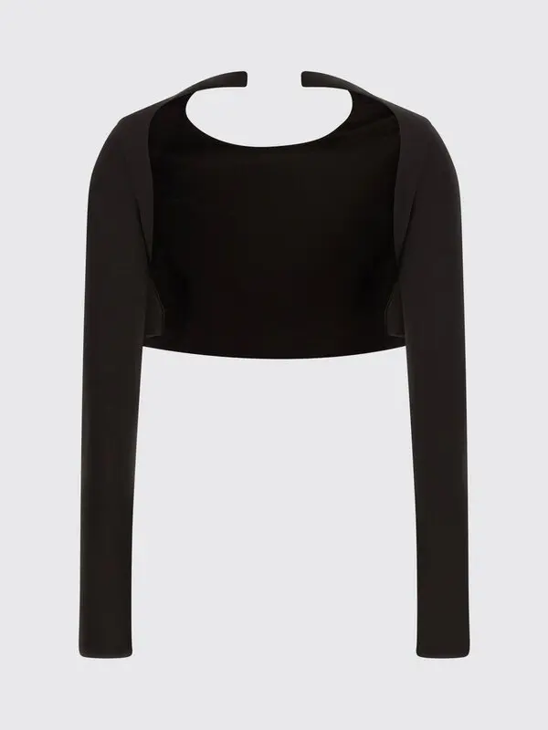 TOM FORD Viscose Cropped Long Sleeve Top - Brown