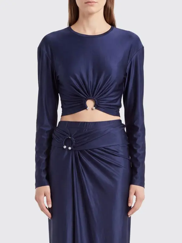 Rabanne Viscose Crop Top With Draped Detail