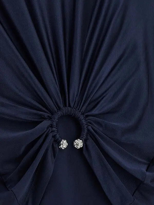 Rabanne Viscose Crop Top With Draped Detail