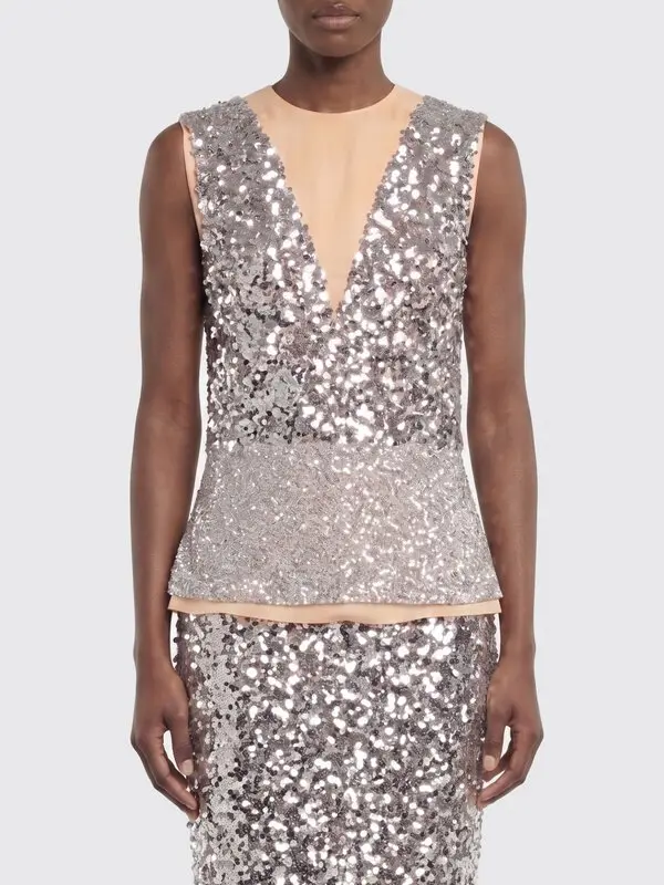 Rabanne Sequin Embellished Top - Pink