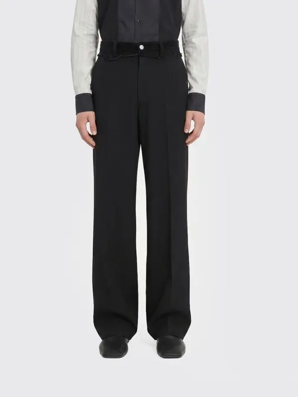 MAISON MARGIELA Virgin Wool Blend Tailored Trousers - Black