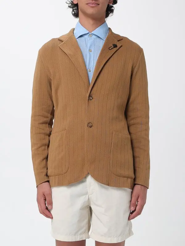 LARDINI Single-breasted Knit Blazer - Brown