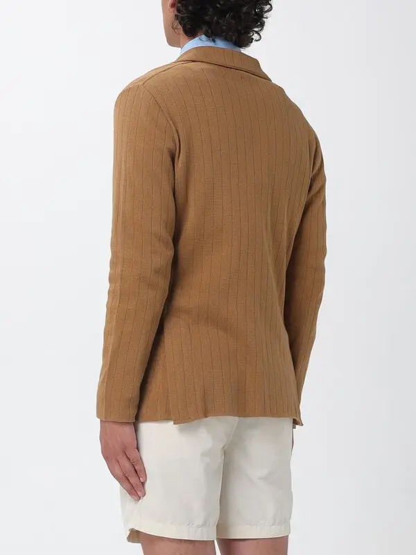 LARDINI Single-breasted Knit Blazer - Brown