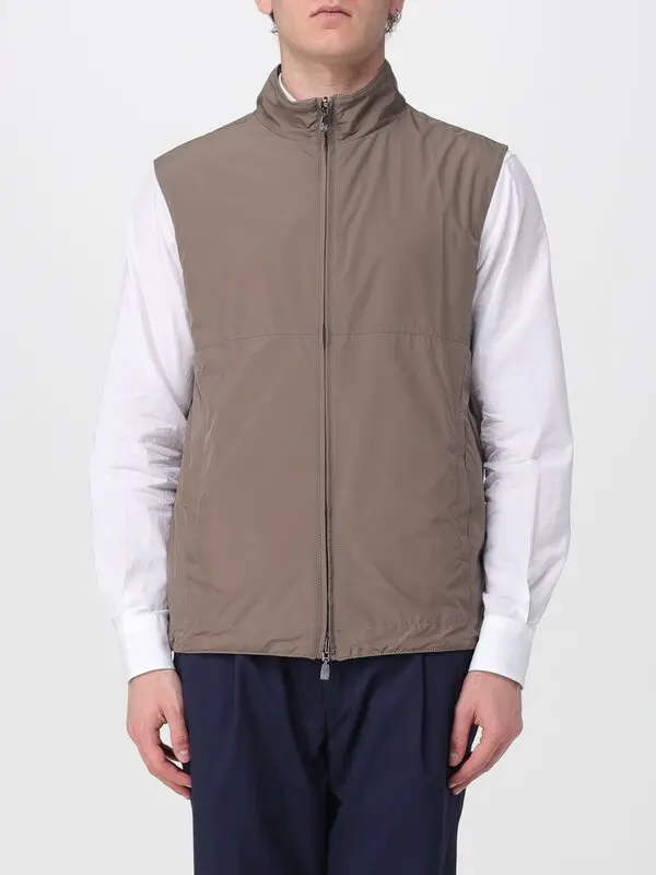 Corneliani Reversible Technical Fabric Vest - Beige