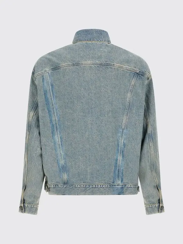 MAISON MARGIELA Cotton Jacket With French Collar And Patch Pockets - Denim