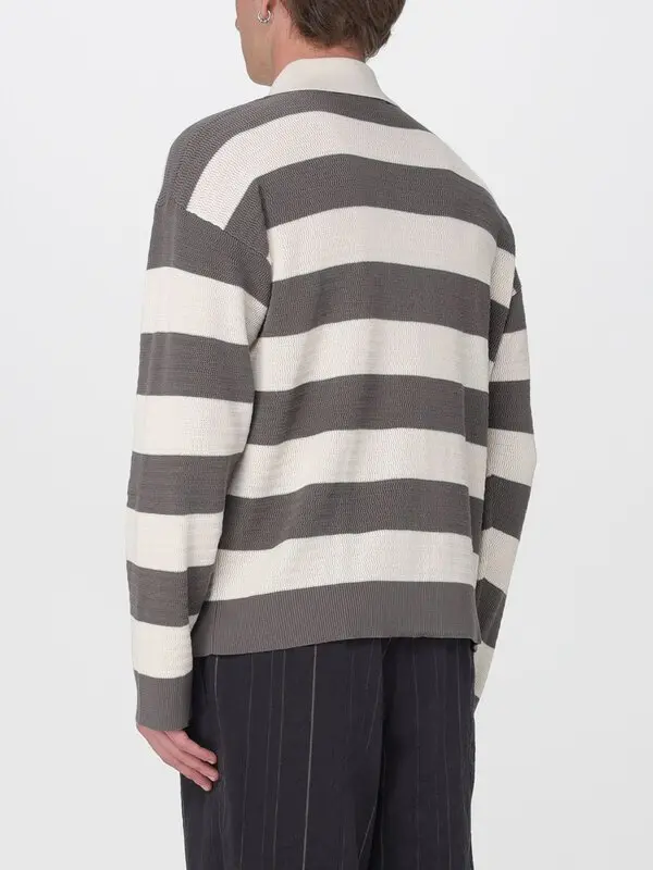 AMI Paris Striped Cotton Cardigan