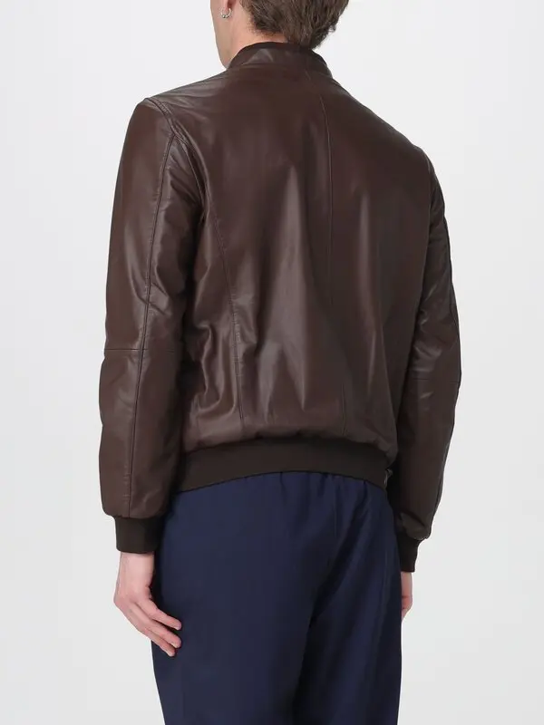 Corneliani Reversible Leather Bomber Jacket - Brown