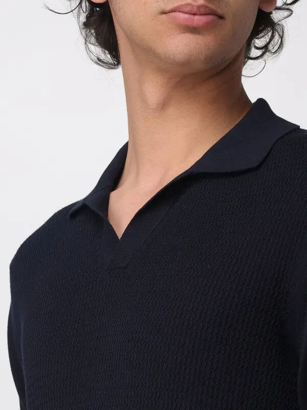 Corneliani Cotton Knit Polo Shirt - Black