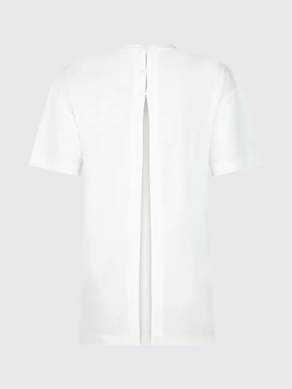 Jacquemus Polyester T-shirt With Crew Neck And Button Closure - White