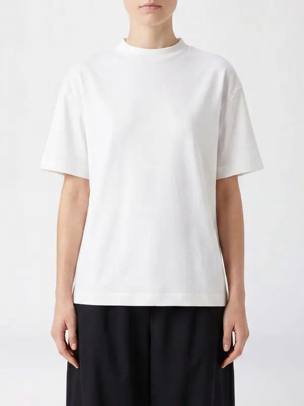 Jacquemus Polyester T-shirt With Crew Neck And Button Closure - White