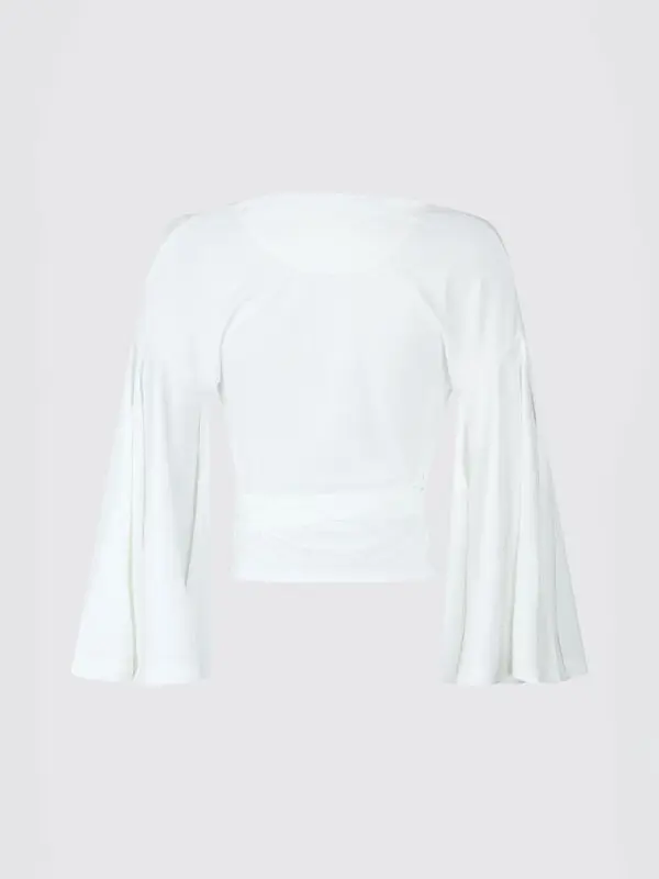 Jacquemus Long Sleeve V-neck Polyester Top - White