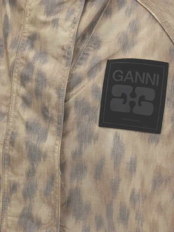 GANNI Recycled Nylon Hooded Jacket - Butter