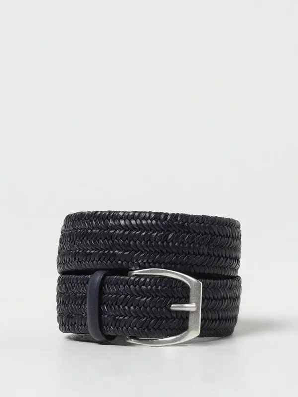 Orciani Woven Leather Belt - Blue