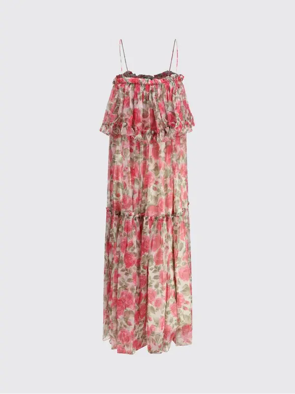 Chloé Floral Tiered Maxi Dress - Pink
