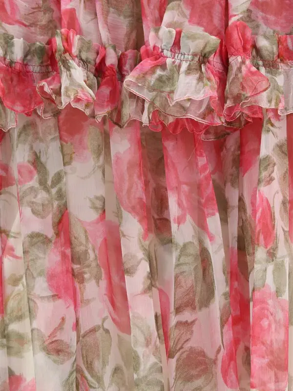 Chloé Floral Tiered Maxi Dress - Pink
