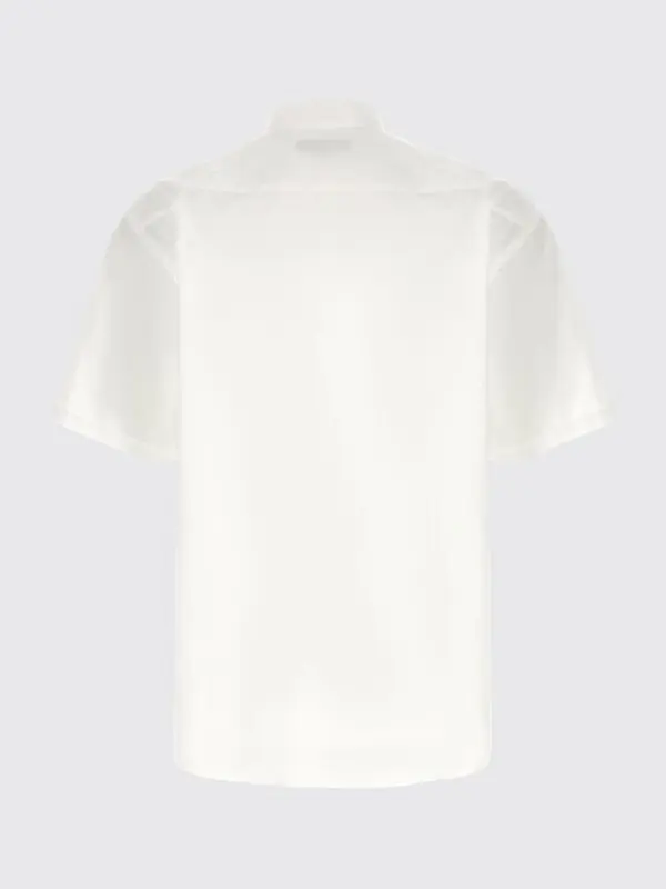 Comme Des Garçons Short-sleeved Cotton Shirt With Dropped Shoulders - White