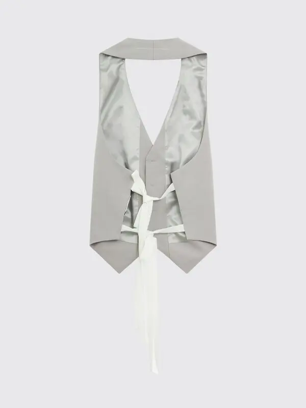 MAISON MARGIELA Slim Fit Wool Blend Tailored Gilet With Asymmetrical Hem