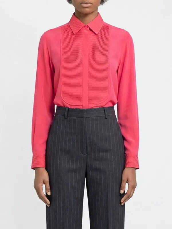 TOM FORD Silk Shirt With Pleated Bib - Fuchsia