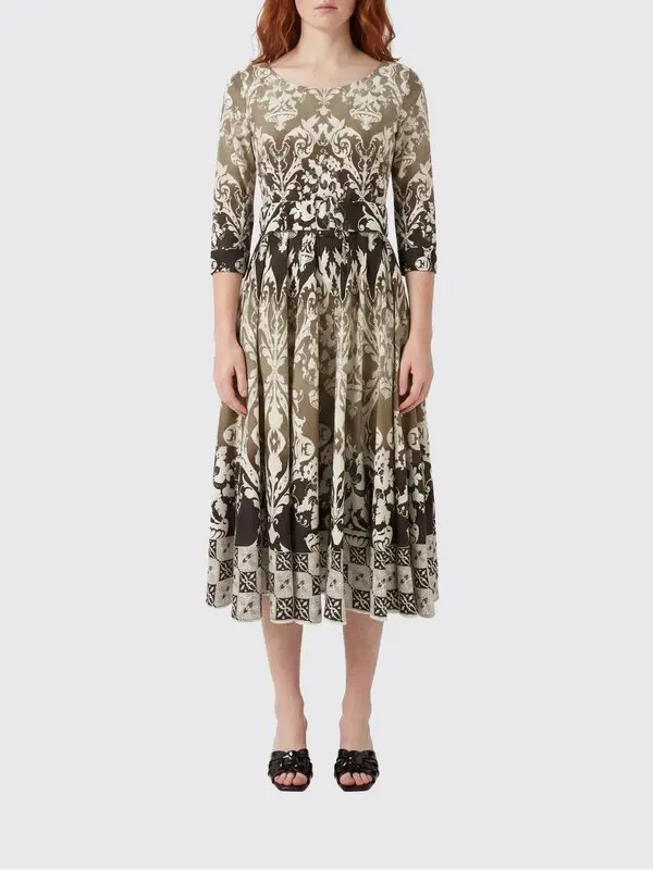 Samantha Sung A-line Floral Print Cotton Midi Dress - Multicolor