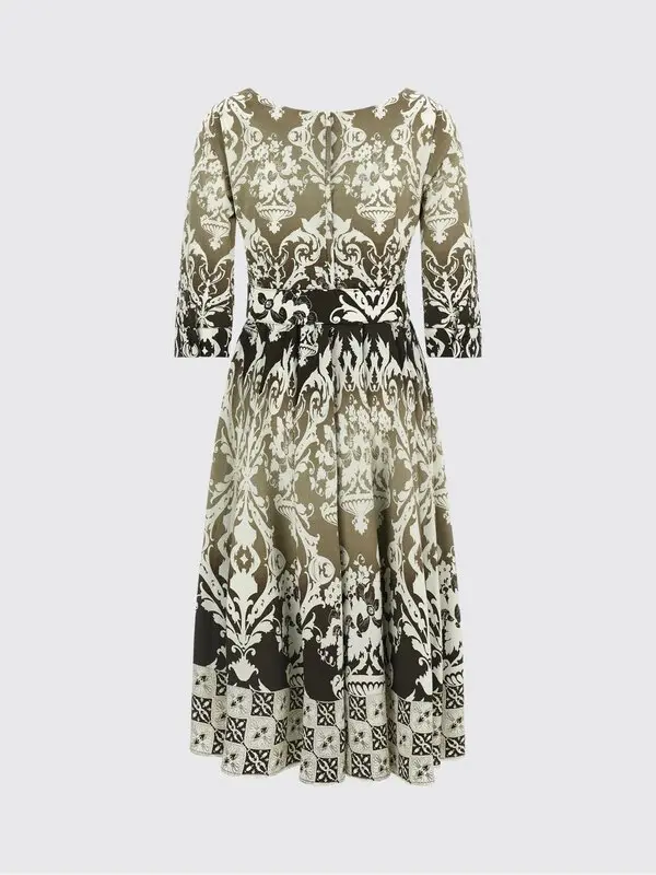 Samantha Sung A-line Floral Print Cotton Midi Dress - Multicolor